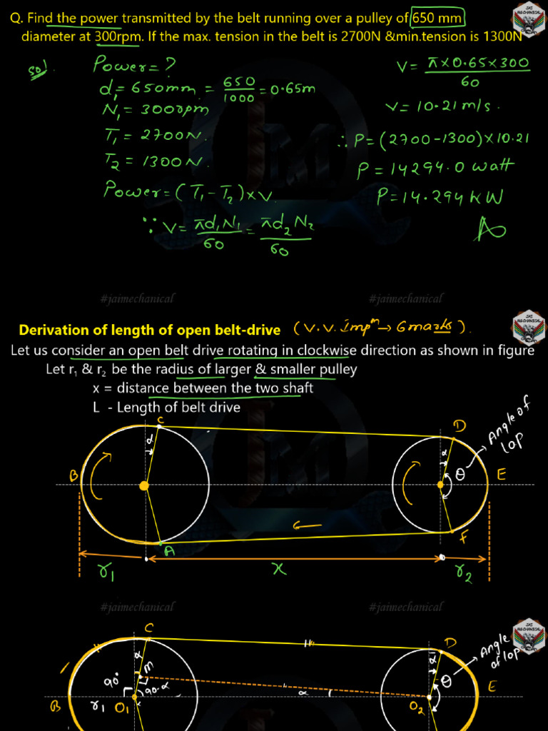 Lect-4 Length of Open Belt Drive - 53401221 - 2025 - 03!03!13 - 08-Invert-Invert | PDF