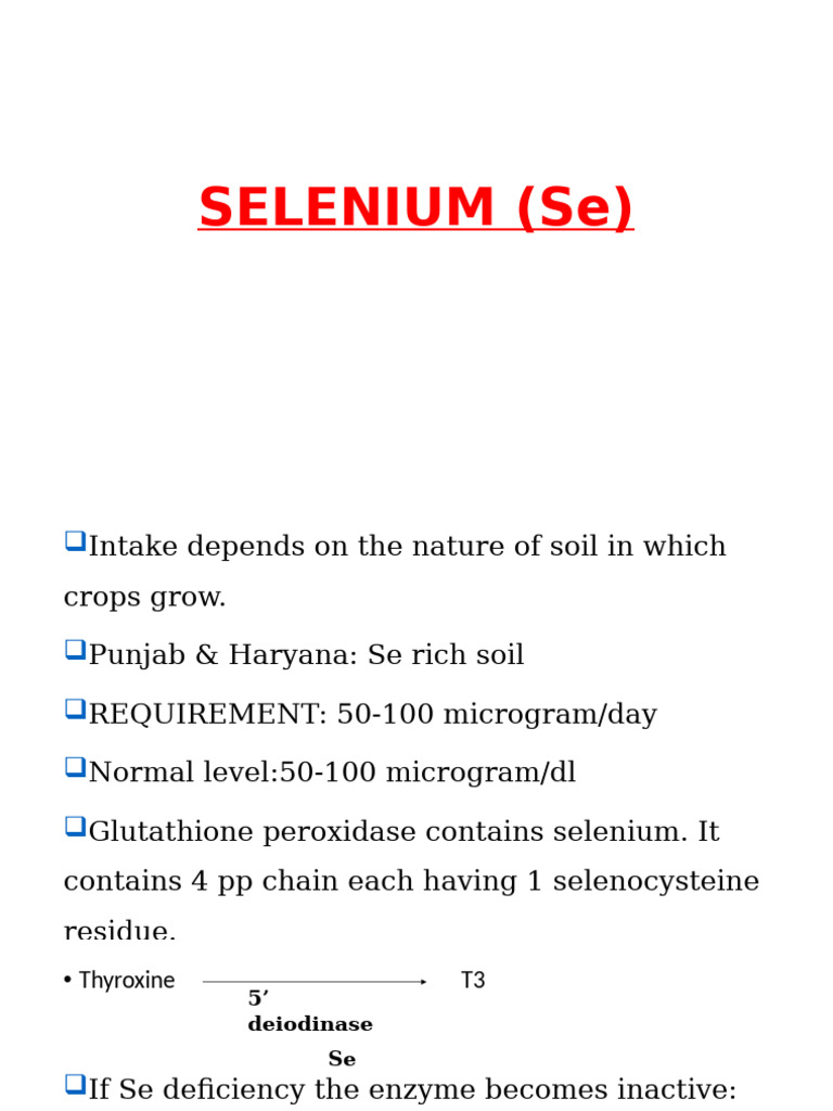 SELENIUM (Se) | PDF