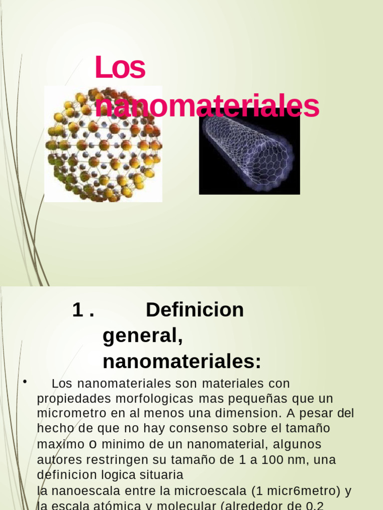 Definición y tipos de nanomateriales | PDF | Nanomateriales ...