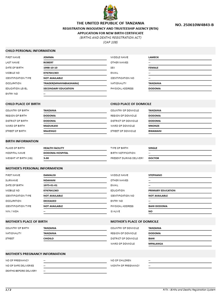 Application Form 20250610B 2306 | PDF | Human Life Stages | Adulthood
