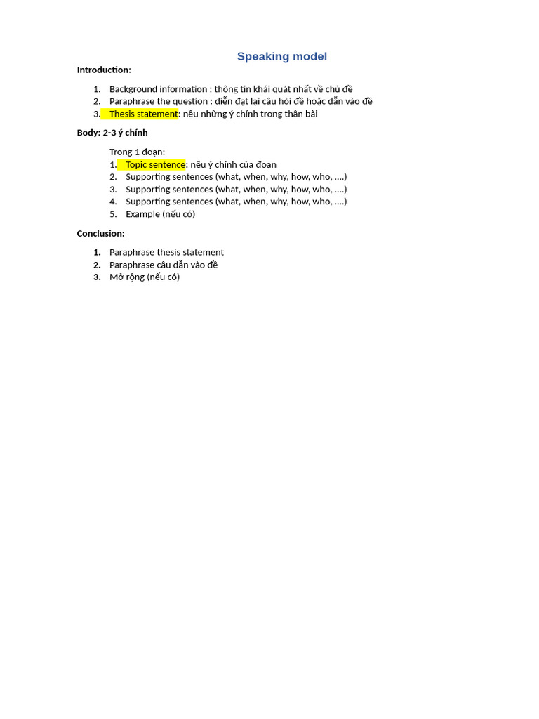 Speaking Model | PDF