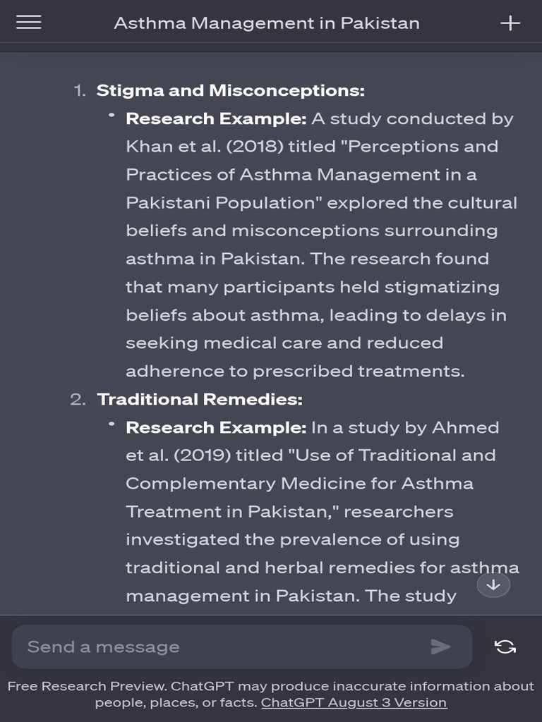 Asthma Management in Pakistan | PDF