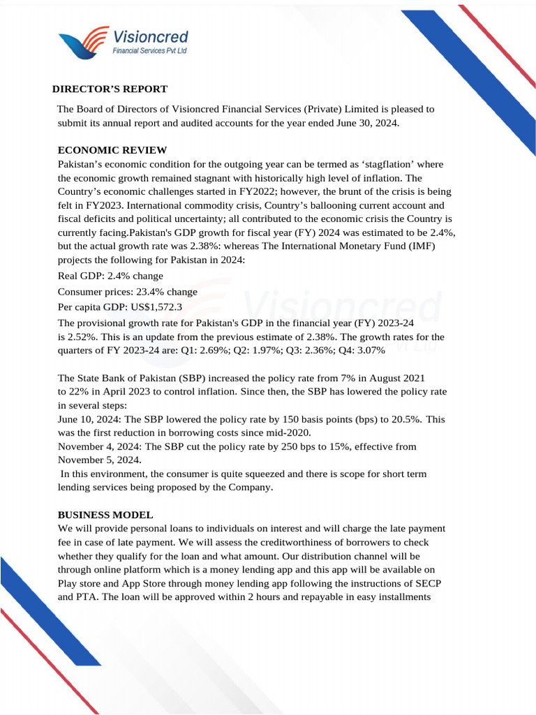 Director's Report Final | PDF | Loans | Credit Risk