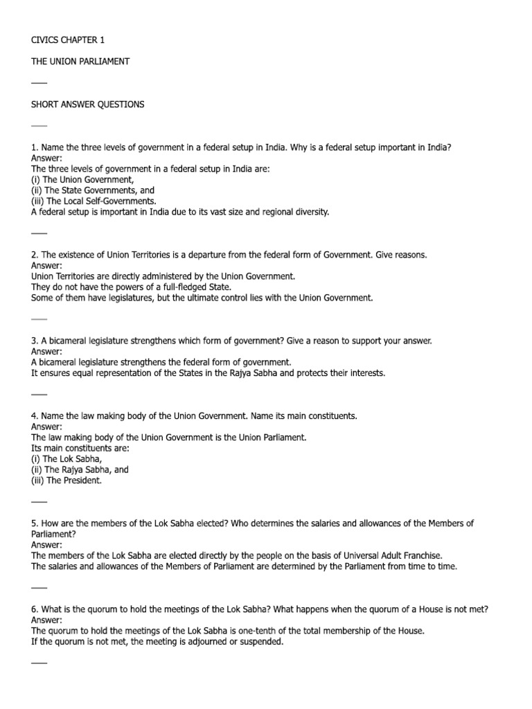 Civics Lno.1 Notes | PDF