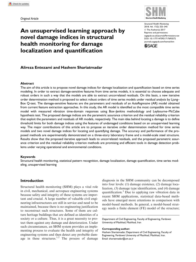 Entezami Shariatmadar 2017 an Unsupervised Learning Approach by Novel Damage Indices in ...