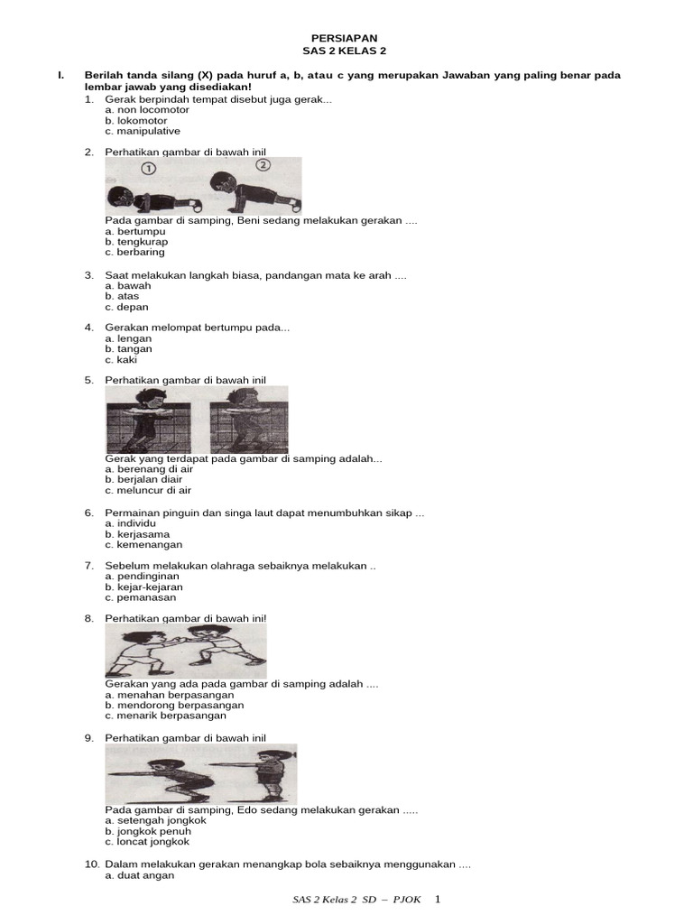 Sas 2 Kelas 2 - Pjok Kelas 2 | PDF
