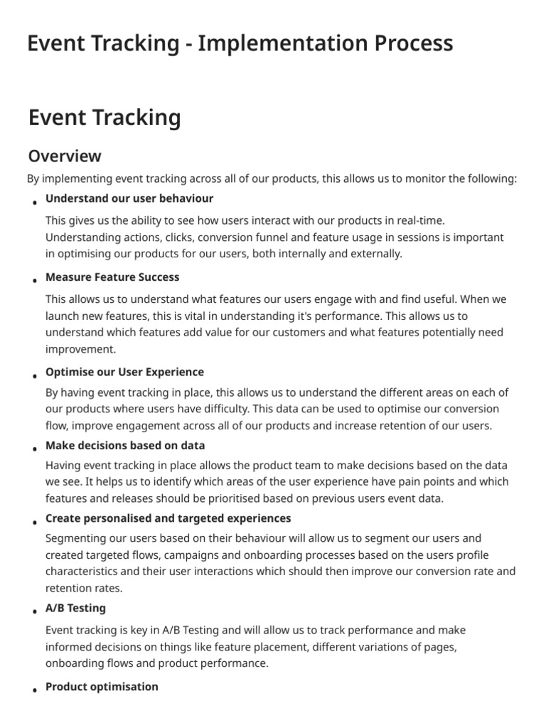Event Tracking - Implementation Process-2025061017095891 | PDF ...