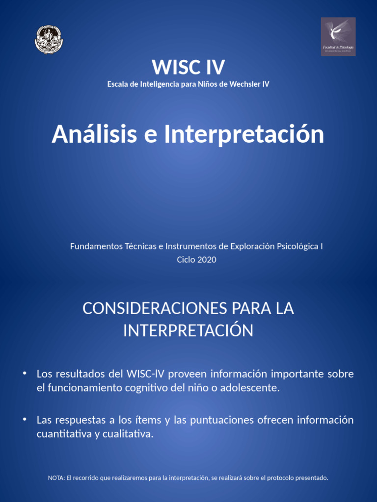4 - Análisis e Interpretación WISC IV 2025 | PDF | Ciencia cognitiva | Conceptos psicologicos
