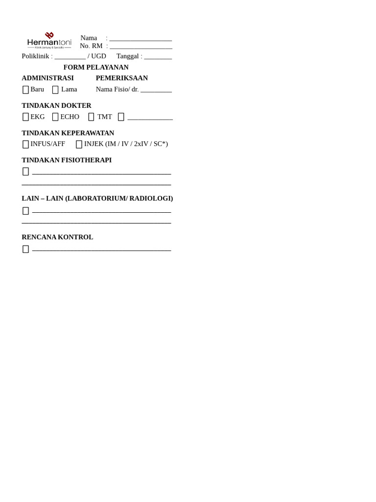 Form Pelayanan Word | PDF