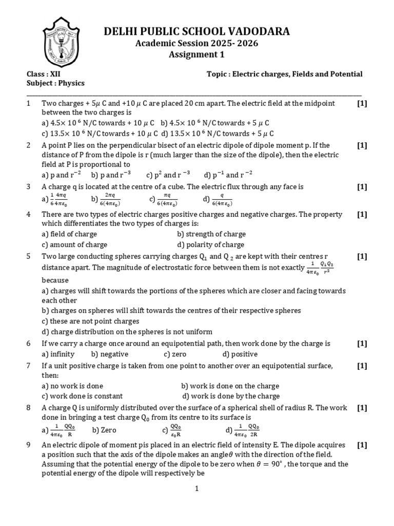 Physics Assignment: Electric Charges & Fields | PDF | Electric Field | Sphere