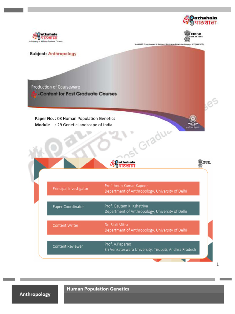 29 Genetic Landscape of India | PDF | Mitochondrial Dna | Genetics