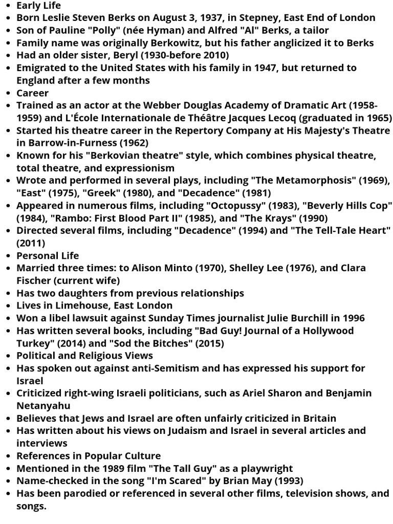 Steven Berkoff | PDF