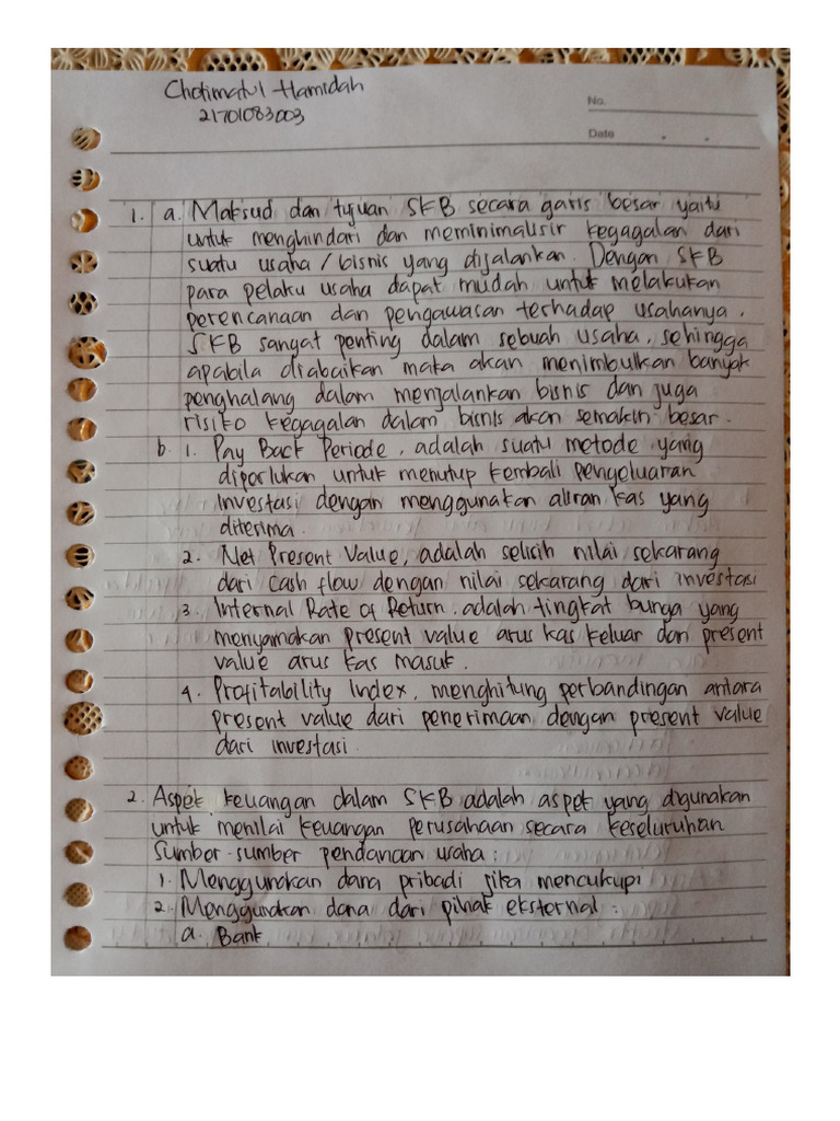 Chotimatul Hamidah 21701083003 | PDF