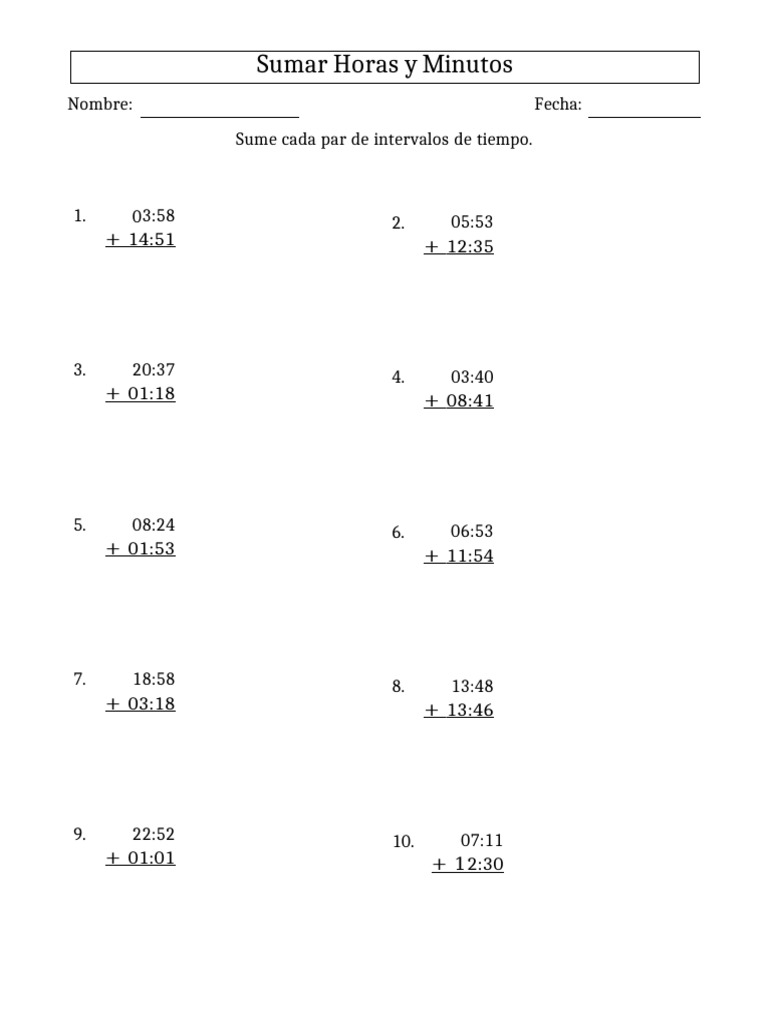 Intervalos de Tiempo | PDF