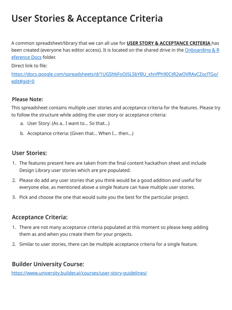 User Stories & Acceptance Criteria-2025061017181029 | PDF | Computing | Software
