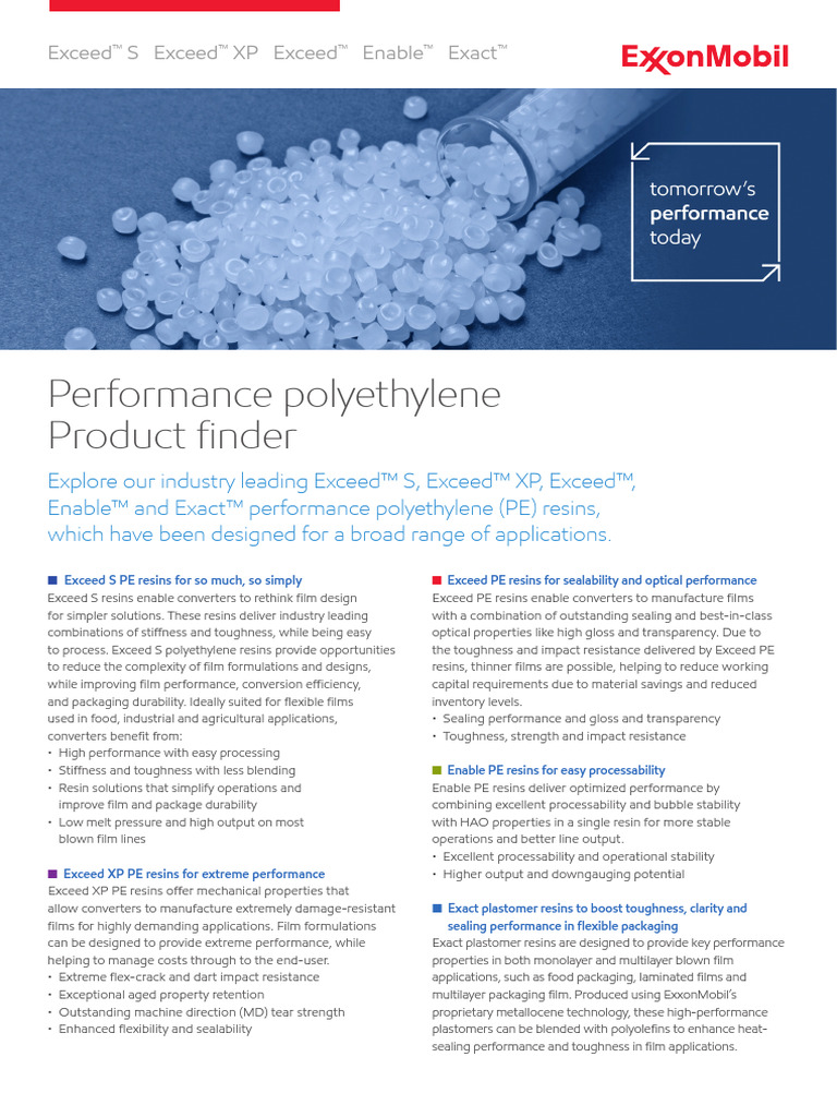 Performance Pe Product Finder Row en | PDF | Polyethylene | Materials