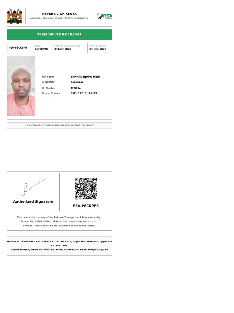 PCV-P8CKPPR-Driver PSV Badge | PDF