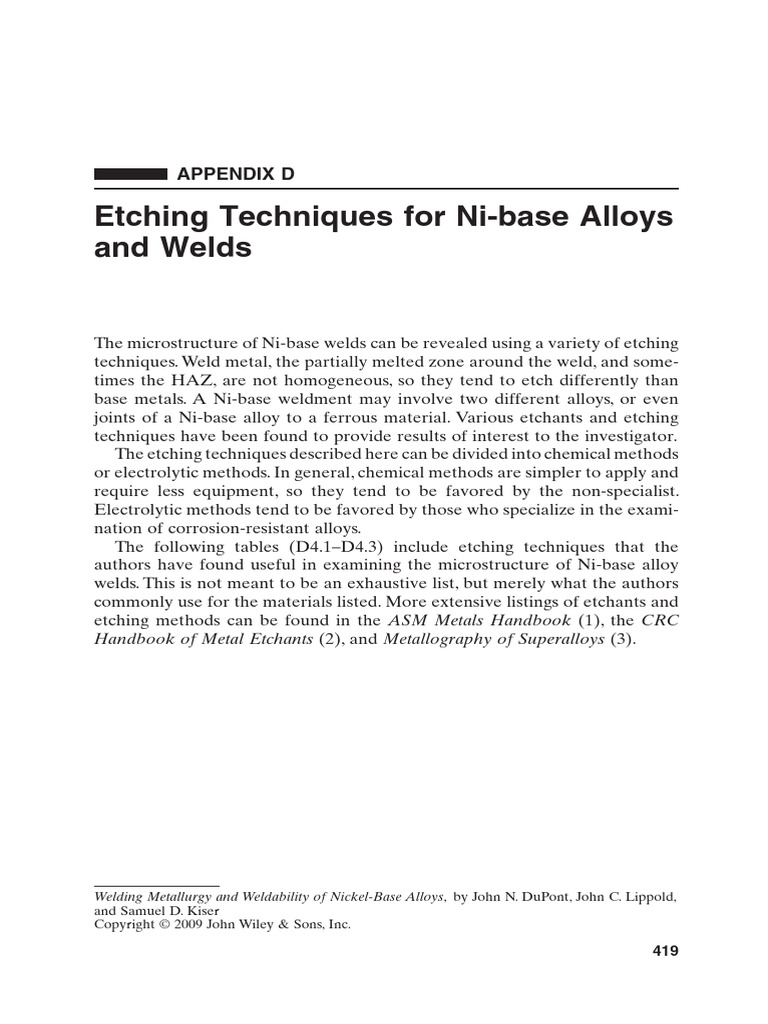 Welding Metallurgy and Weldability of Nickel Base Alloys - 2009 ...