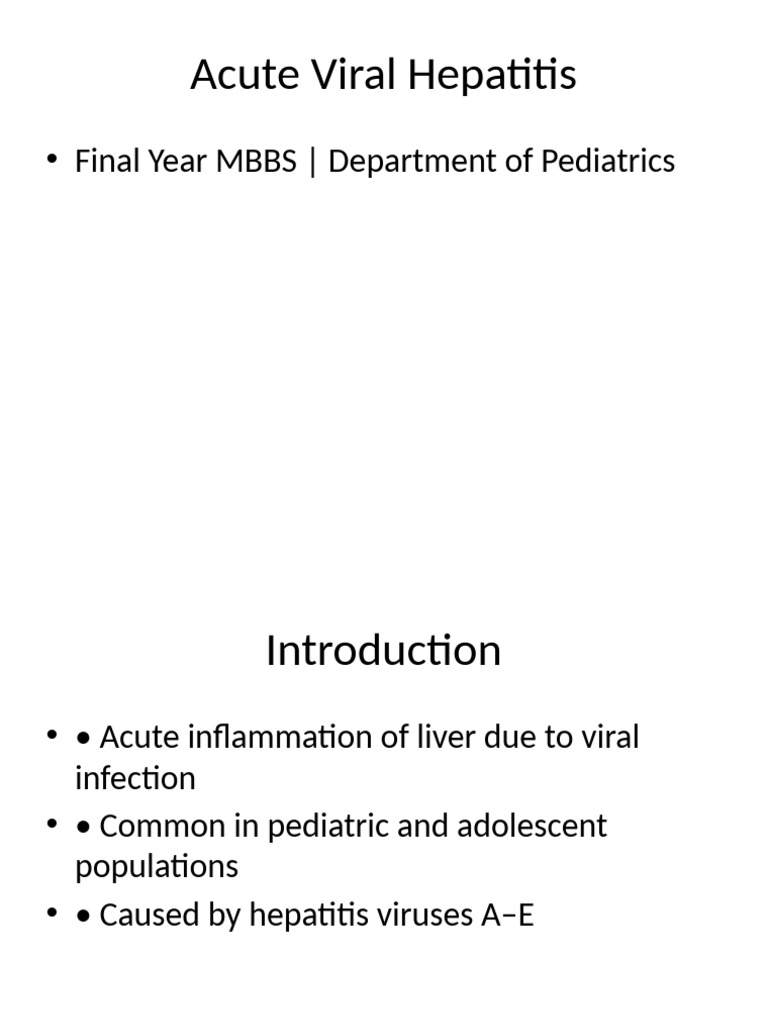 Acute Viral Hepatitis Overview | PDF | Hepatitis B | Hepatitis