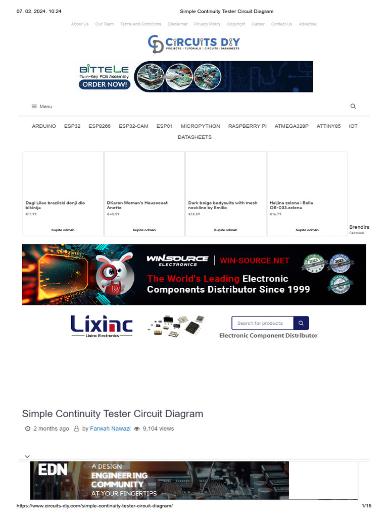 Simple Continuity Tester Circuit Diagram | PDF | Electrical Network ...