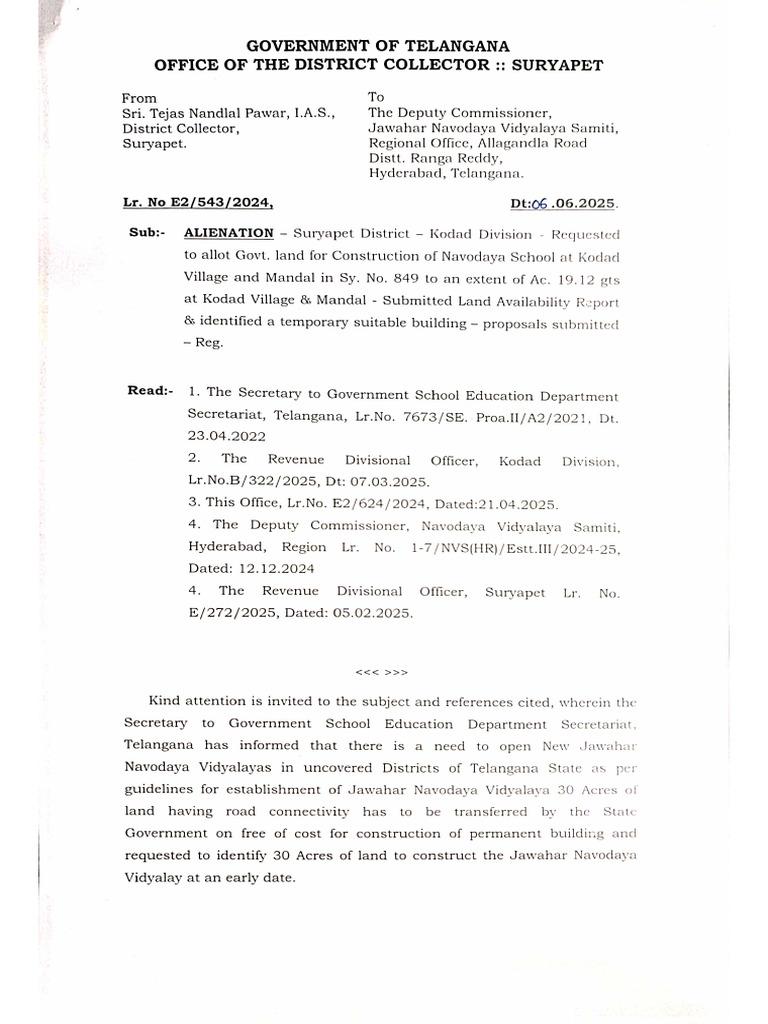 Land Availability & Identified A Temporary Building Report For JNV at ...