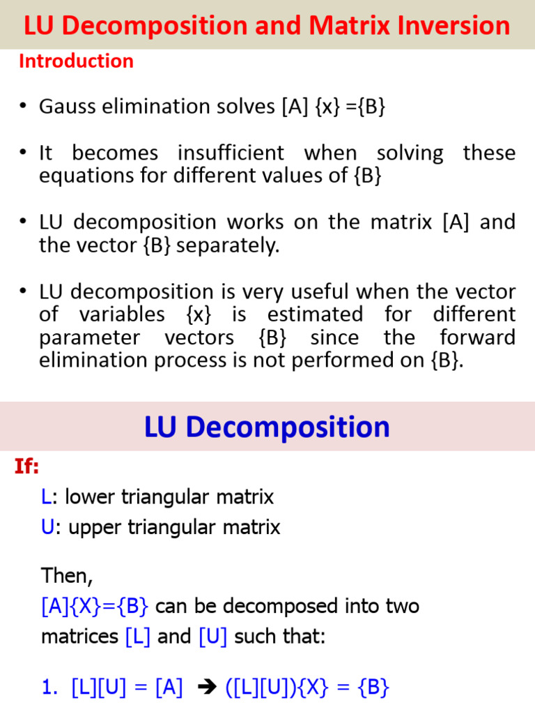 LU Decomposition & Matrix Inversion 2 | PDF | Matrix (Mathematics) | Mathematical Objects