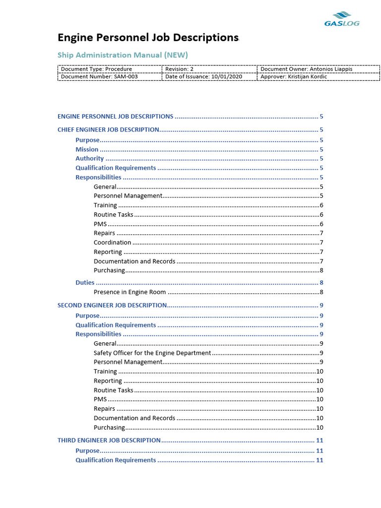 Engine Personel Job Description | PDF | Firefighting | Programmable ...