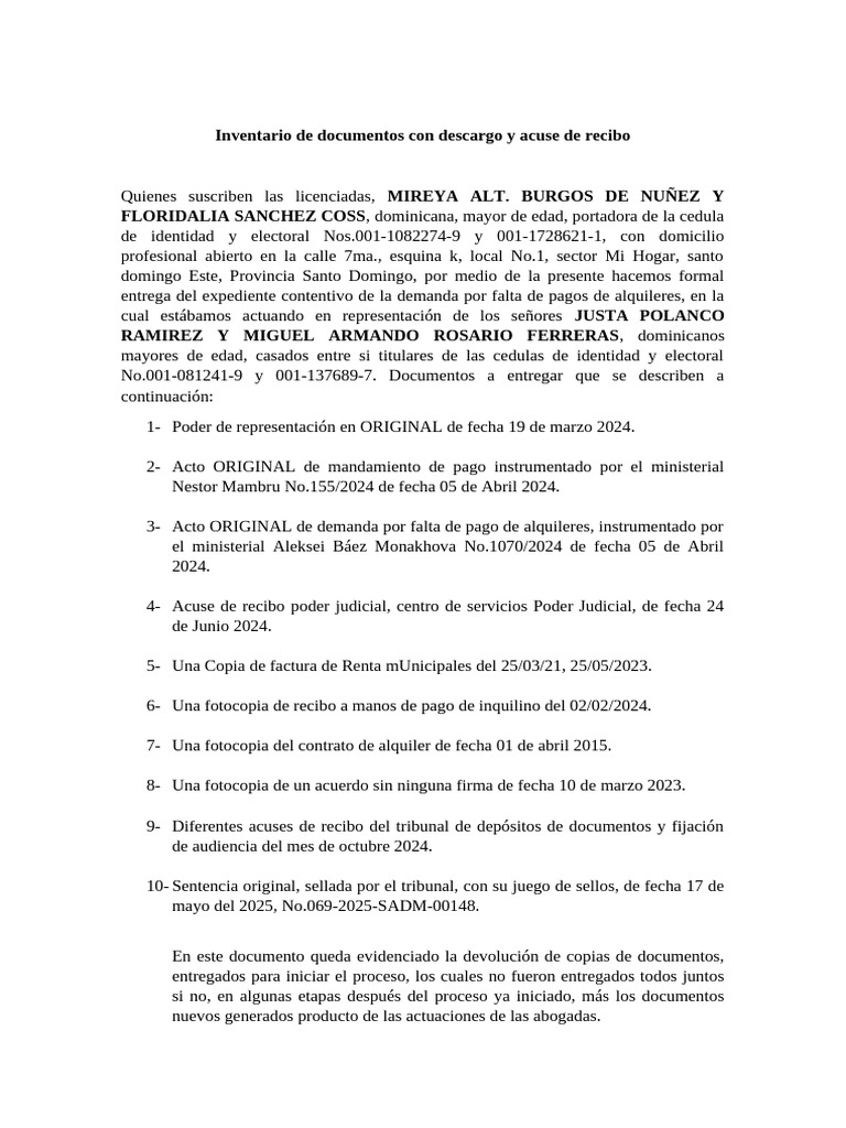 Inventario de Documentos Con Descargo y Acuse de Recibo | PDF | Gobierno
