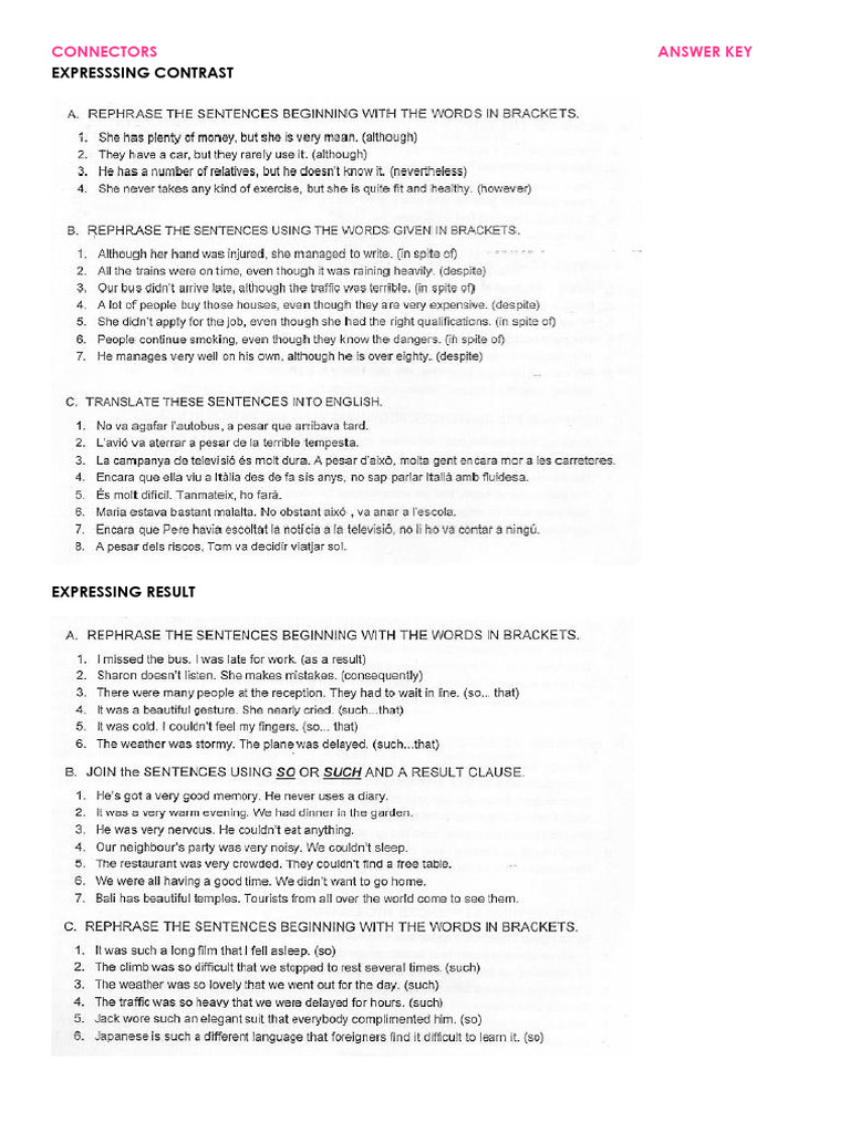 Connectors b2 + Answer Key | PDF