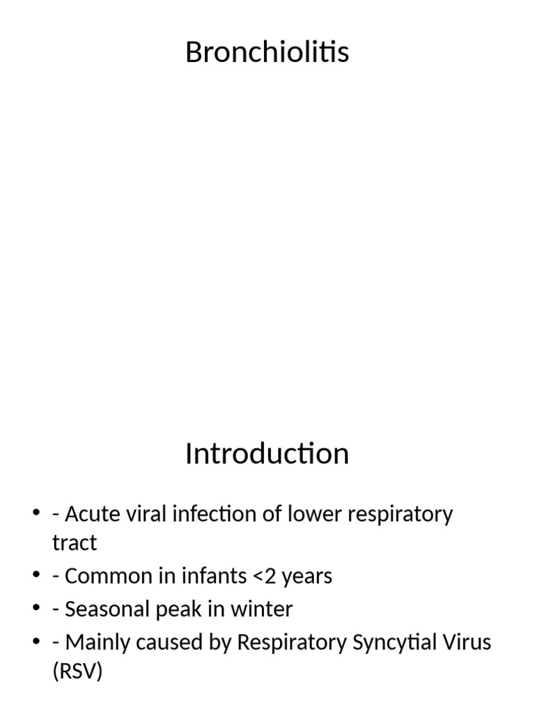 Bronchiolitis Presentation MBBS | PDF