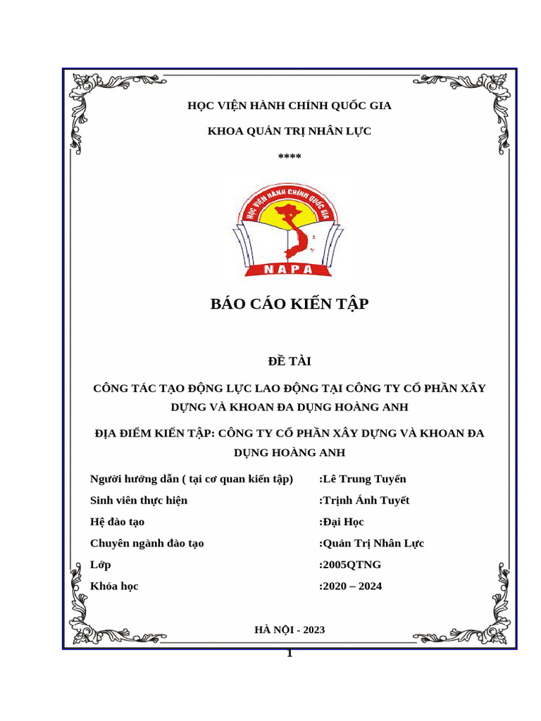 Báo cáo kiến tập TAT1 (1) 23 (1) 45 | PDF