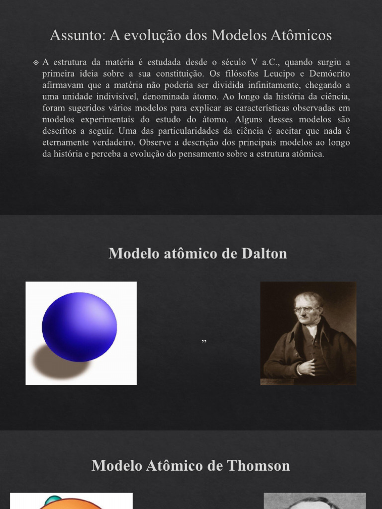 Evolução dos Modelos Atômicos | PDF