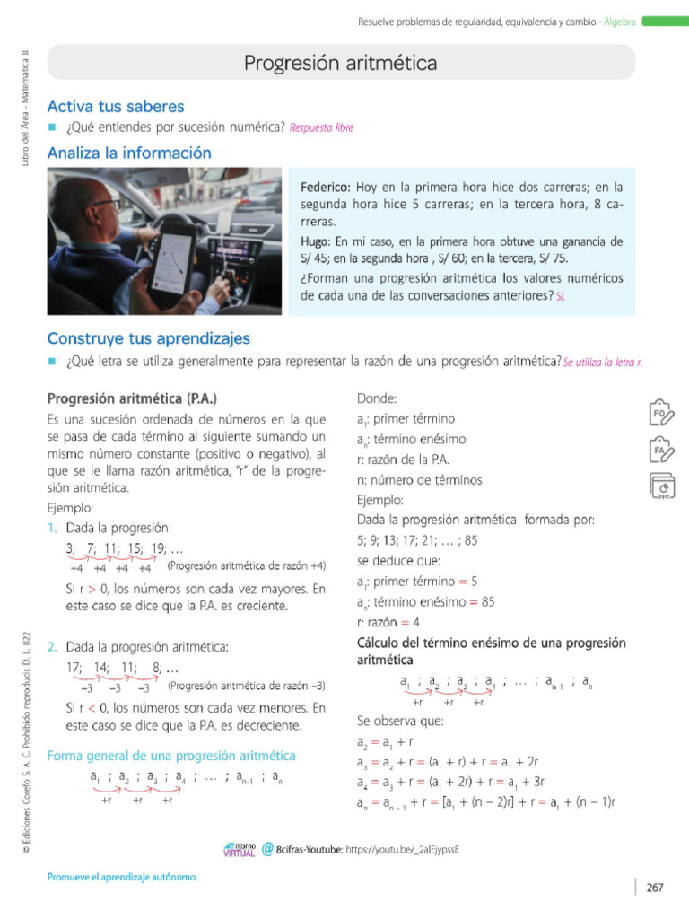Progresiones Aritmeticas - Teoría-Alumnos | PDF