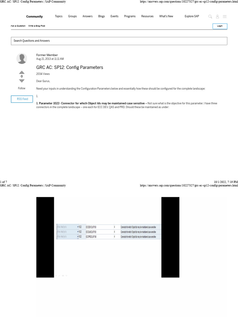 SAP AC Config Parameters Q & A | PDF | Computing