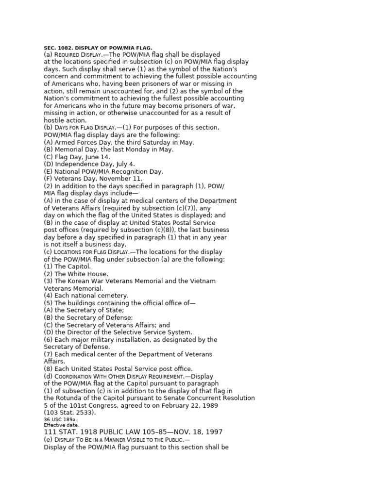 PL 105-85, Section 1082 | PDF | Government | Federal Government Of The ...
