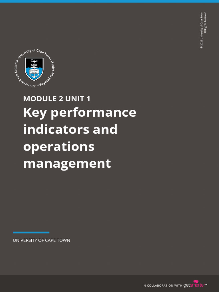 UCT OM M2U1 Notes Key Performance Indicators and Operations Management ...