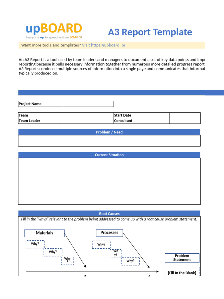 A3 Report Template for Project Management | PDF | Performance Indicator ...