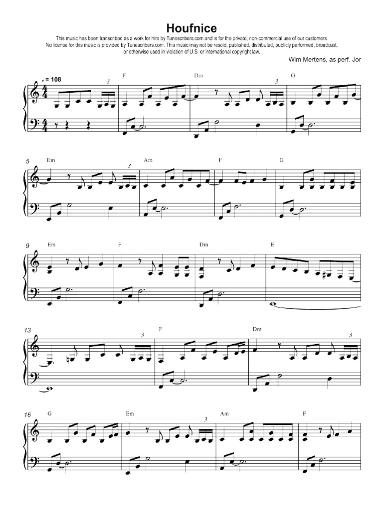 Wim Mertens Houfnice Extract | PDF