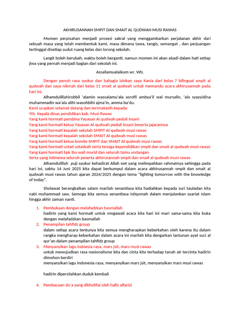 Skrip MC 2024 2025 | PDF