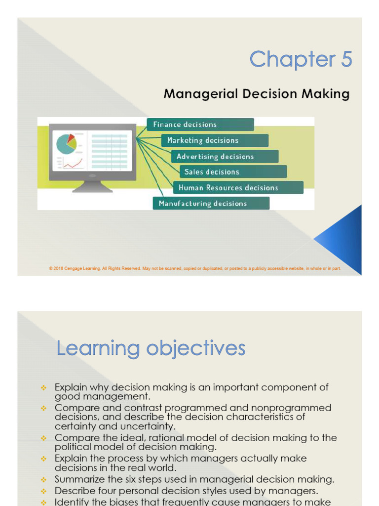 Chapter 5 - Managerial Decision Making | PDF | Decision Making | Rationality