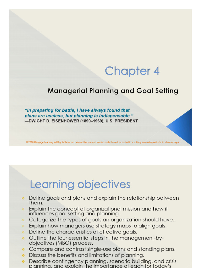 Chapter 4 - Managerial Planning and Goal Setting | PDF | Business ...