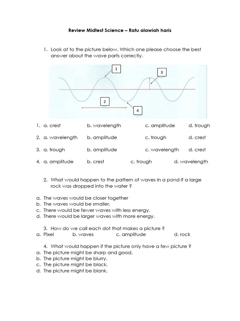 SCIENCE REVIEW 2nd Semester, Atu Grade 4 | PDF | Wavelength | Erosion