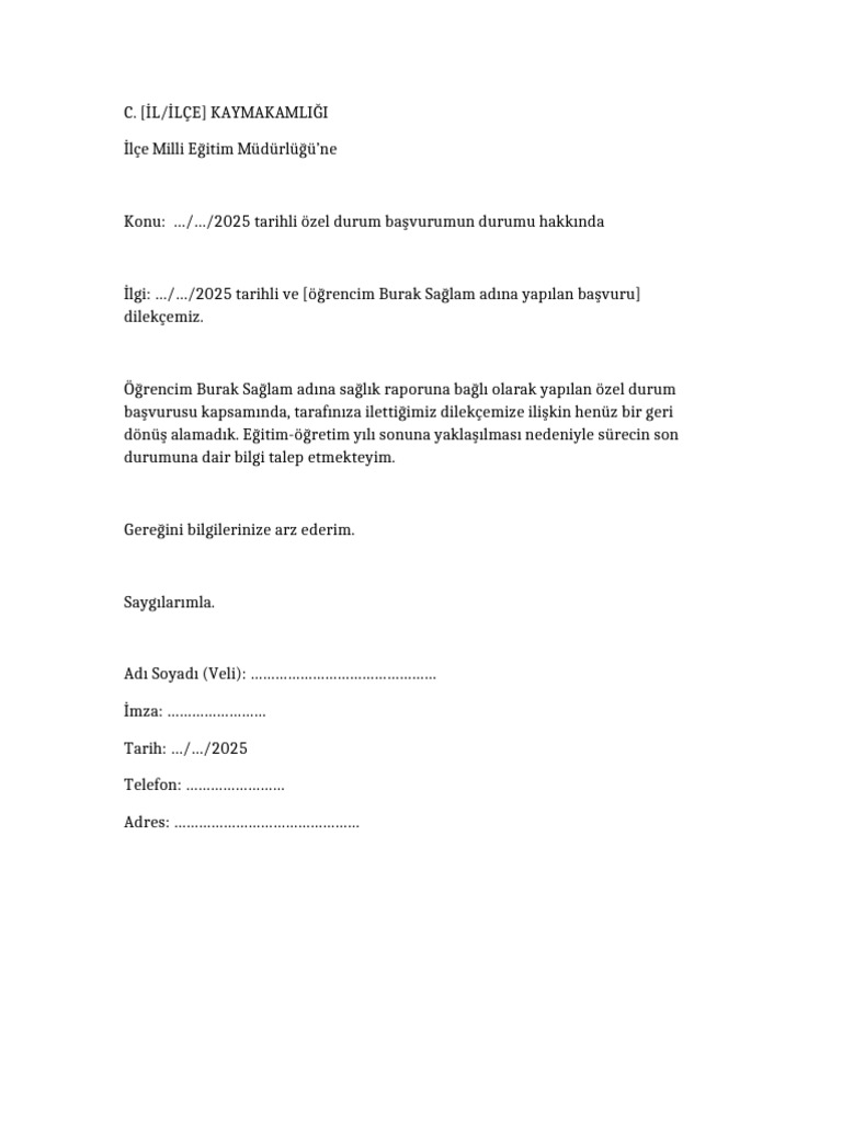 Takip Dilekcesi Burak Saglam | PDF