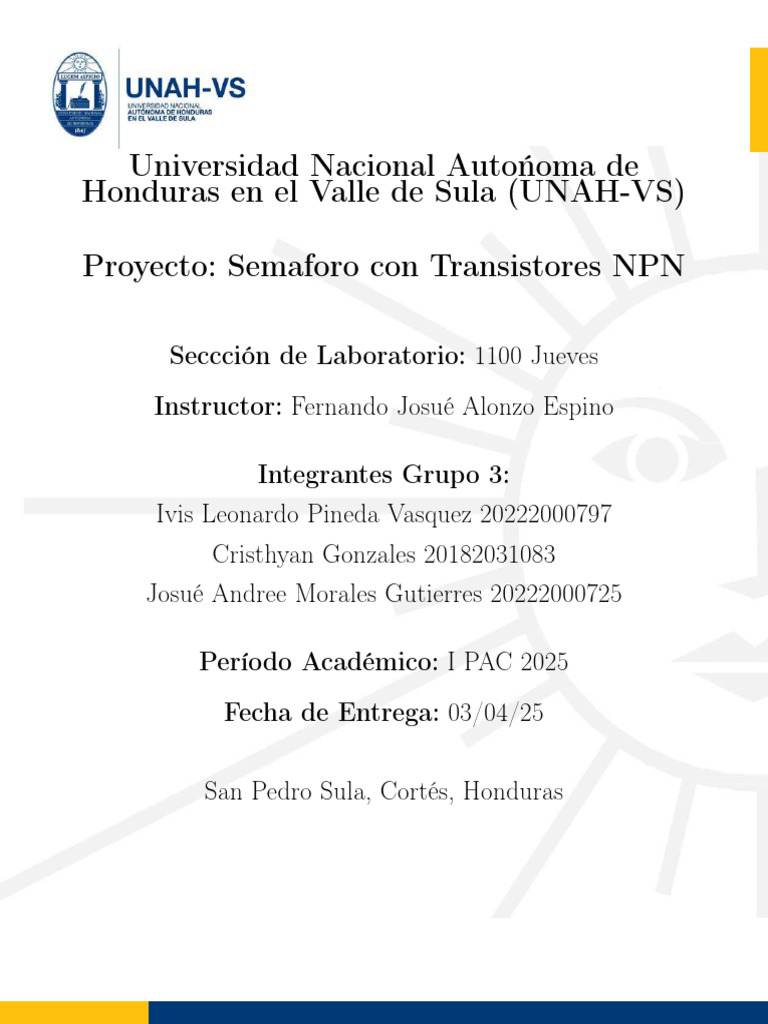 Proyecto Semaforo | PDF | Transistor de unión bipolar | Transistor