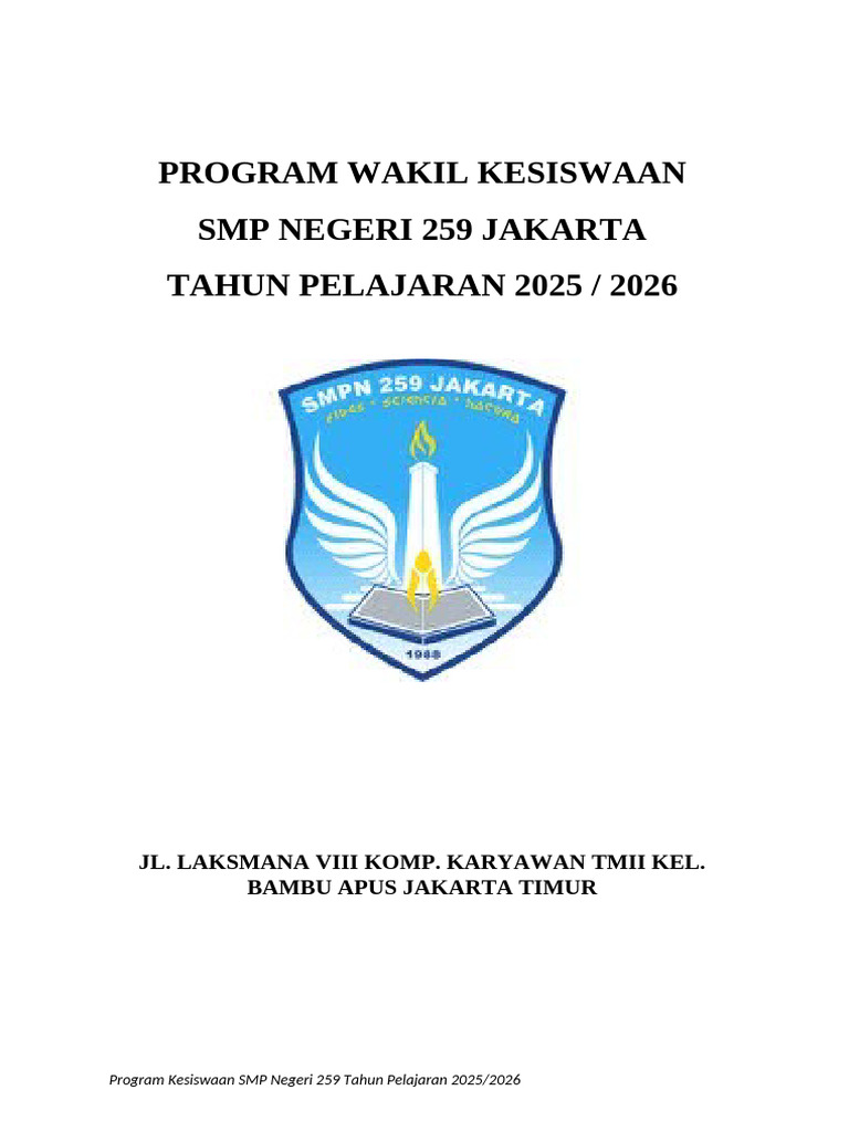 Program Kerja Kesiswaan 2024-2025 | PDF