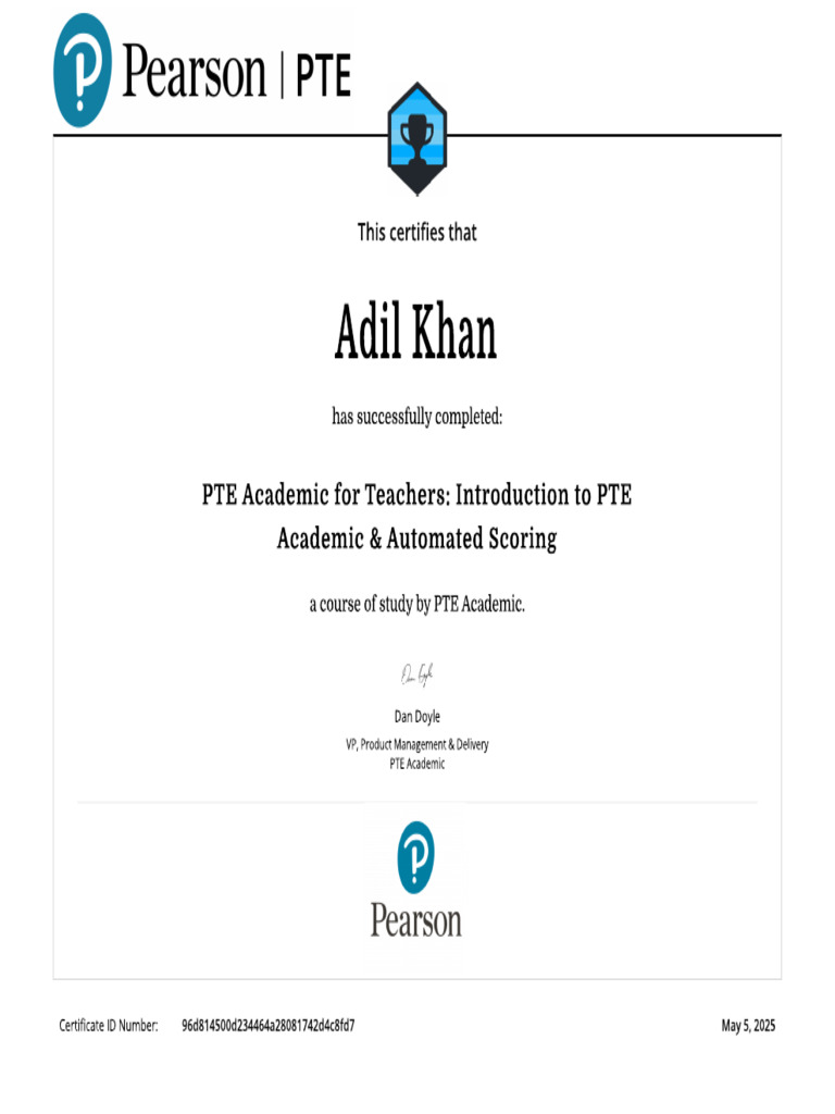 PTE Certificate | PDF