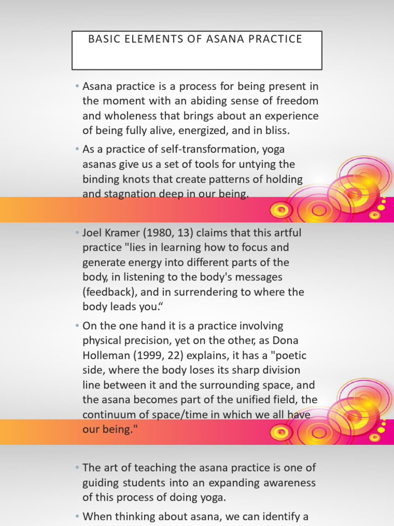 Basic Elements of Asana Practice | PDF | Asana | Yoga