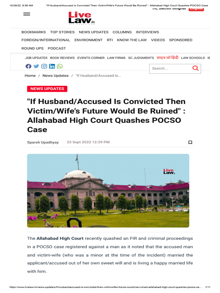 If Husband - Accused Is Convicted Then Victim - Wife's Future Would Be Ruined - Allahabad High ...