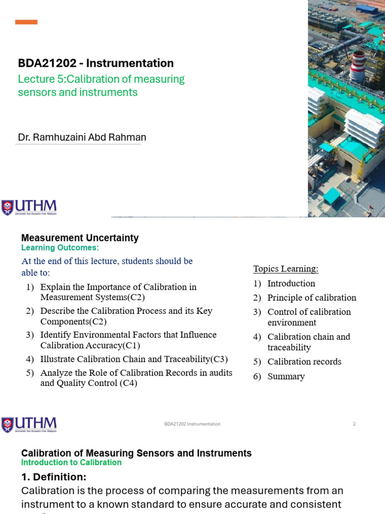 Calibration of Measuring Sensors Guide | PDF | Calibration ...