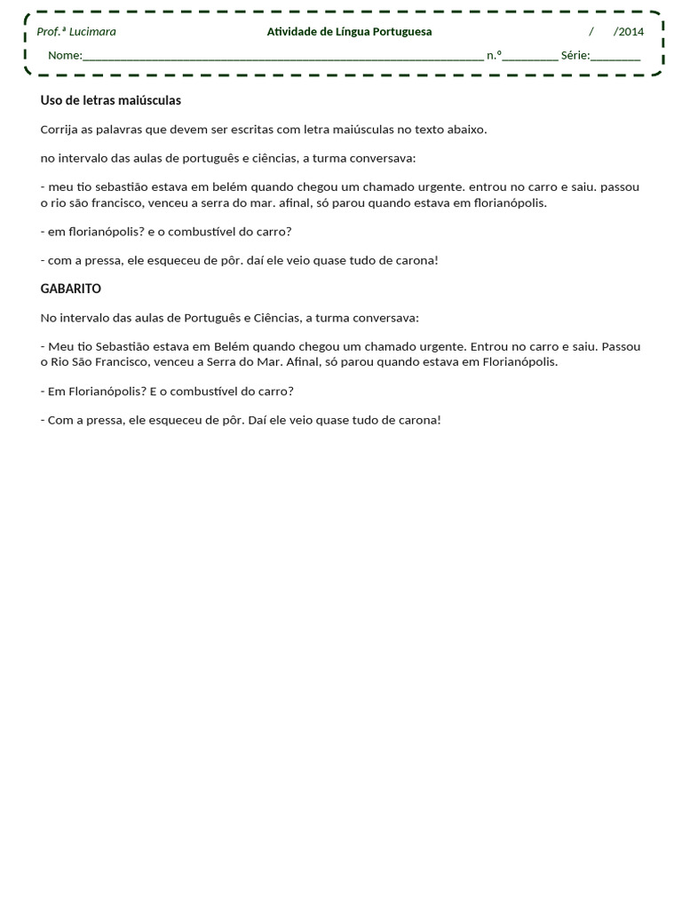 Uso de Letras Maiúsculas | PDF